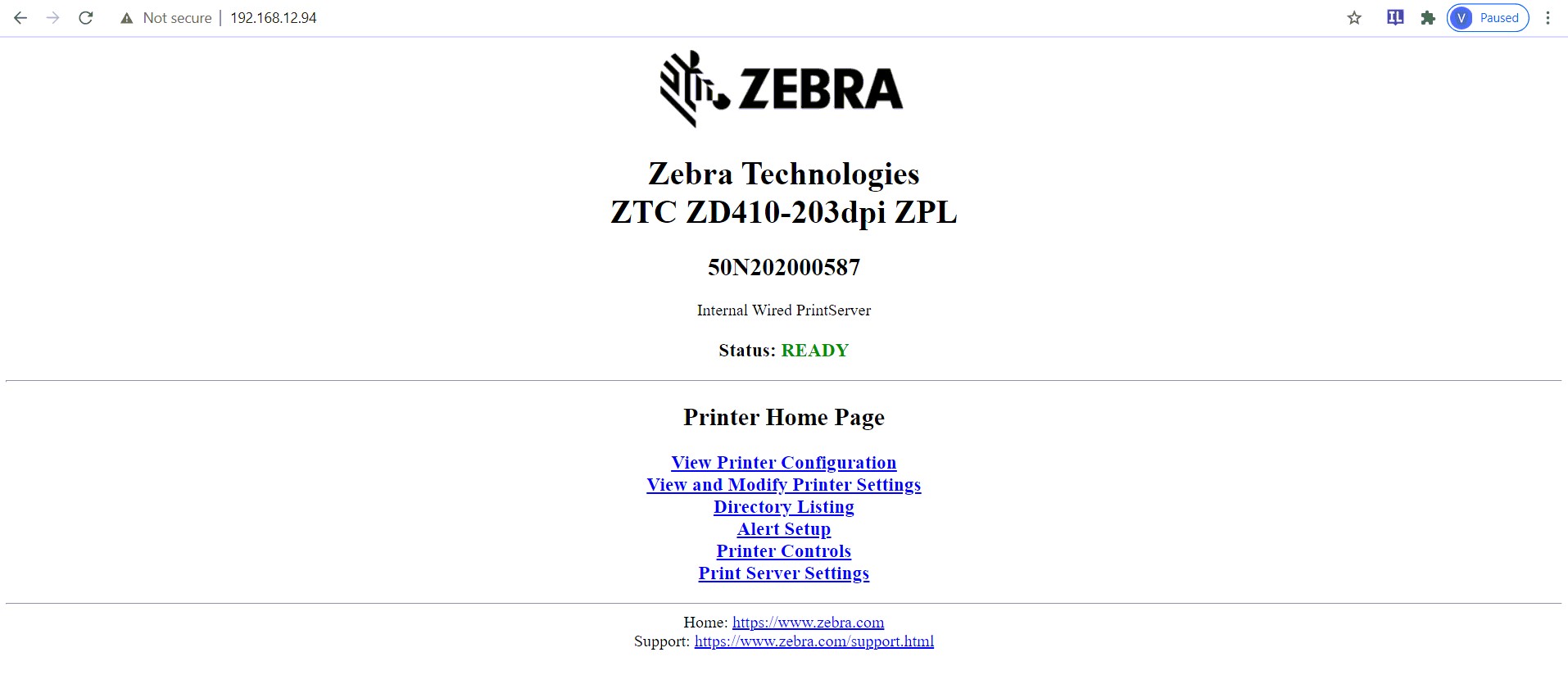 Configure Zebra ZD410 Network Print Server Individual Point Of Sale