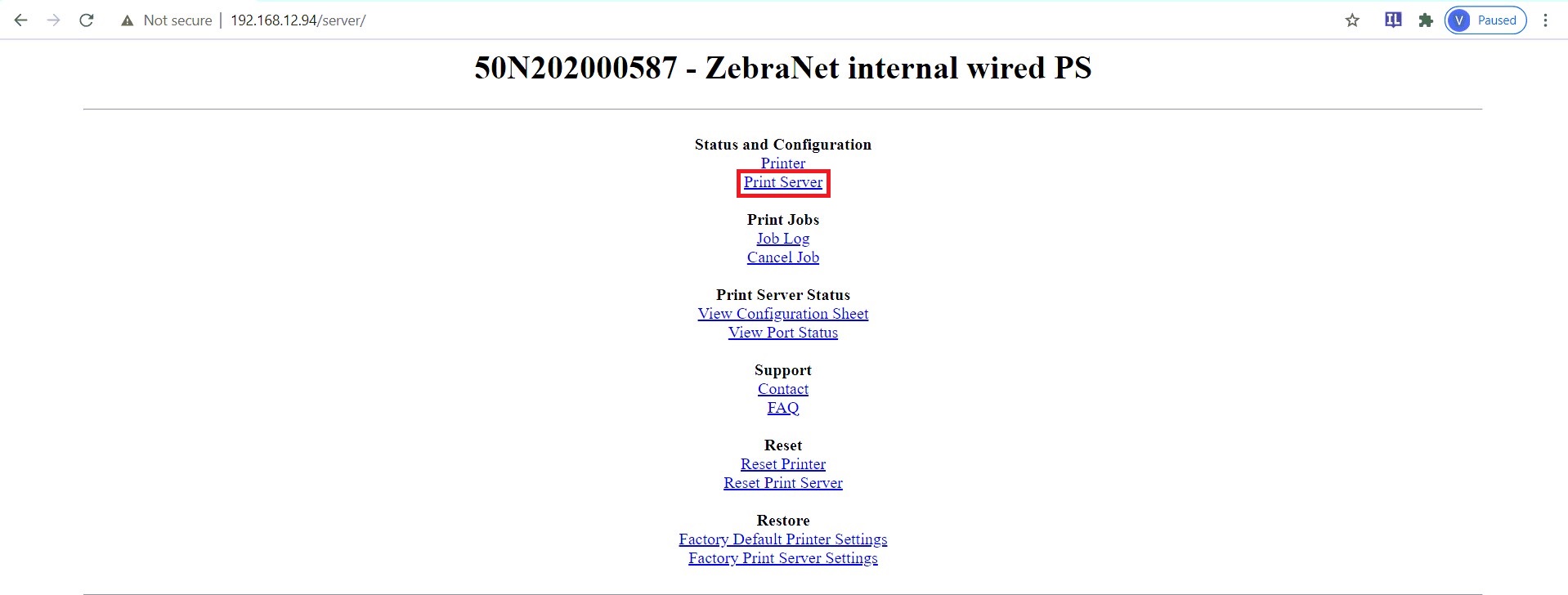 Configure Zebra ZD410 Network Print Server Individual Point Of Sale